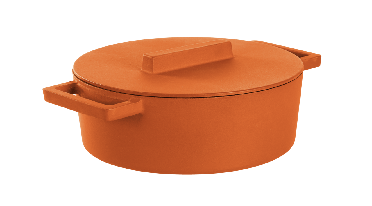 Oval Casserole Pot 30X25cm with Lid Terra Cotto Cast Iron Curry ...
