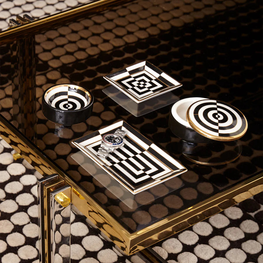 OP ART SQUARE TRAY BLACK/WHITE – Opulence Design Concept