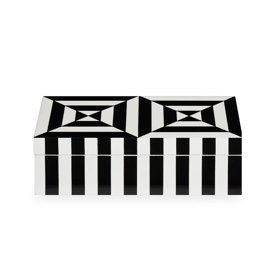 OP ART LACQUER BOX BLACK/WHITE – Opulence Design Concept