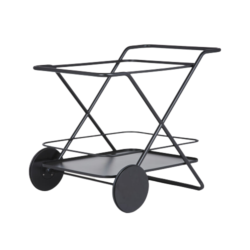Rectangular food trolley 48x60 cm - matt black – Opulence Design Concept